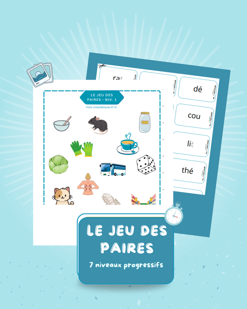 LE JEU DES PAIRES : 7 niveaux progressifs – Ju'd'Ortho